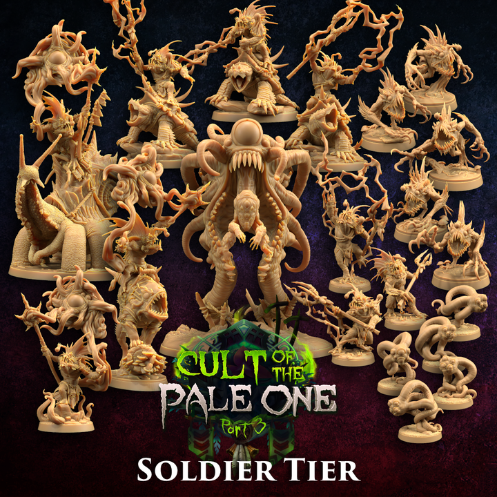 3D Printable Cult of The Pale One Pt. 3 | Soldier Tier | PRESUPPORTED 3D File Logo by The Dragon ...